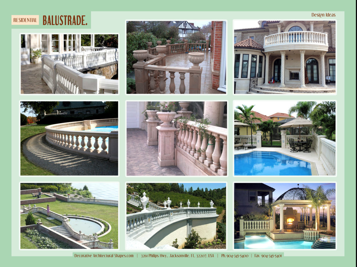CUSTOM ARCHITECTURAL BALUSTRADES – Decorative Architectural Shapes